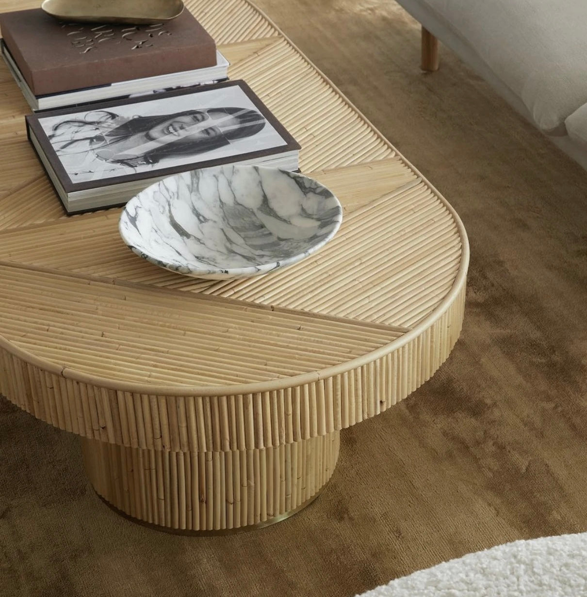 New Palmera Coffee Table – Natural Wood & Rattan – Casachicstore