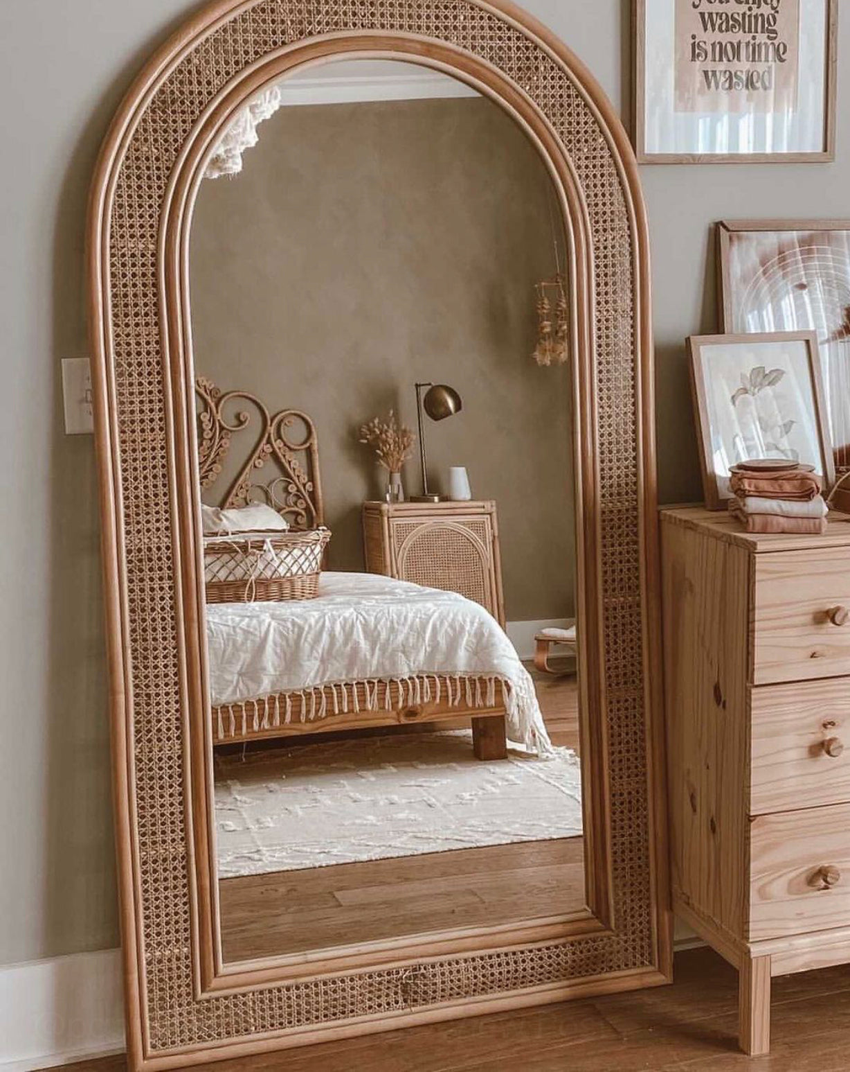 Lombok Arch Mirror with Cane Detailing | Elegant Wall Accent ...
