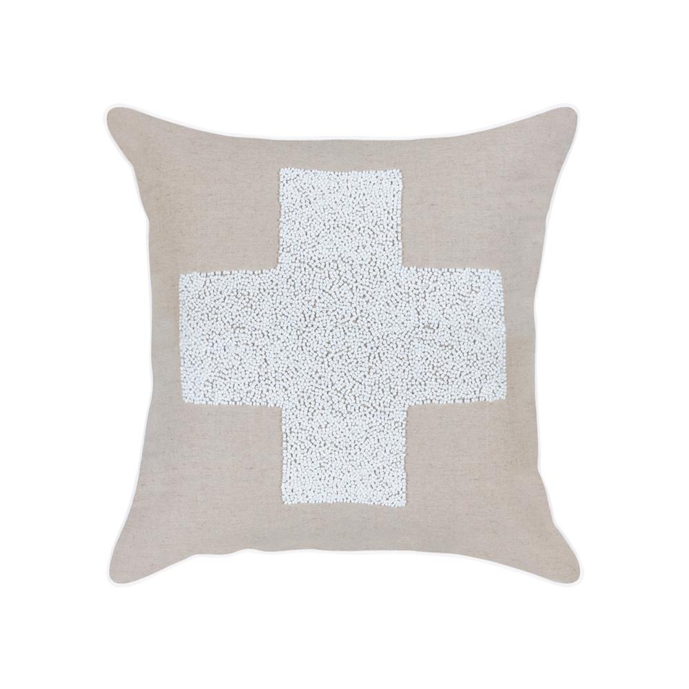 White Swiss Cross Cushion – 18”x18” for Modern Interiors – Casachicstore